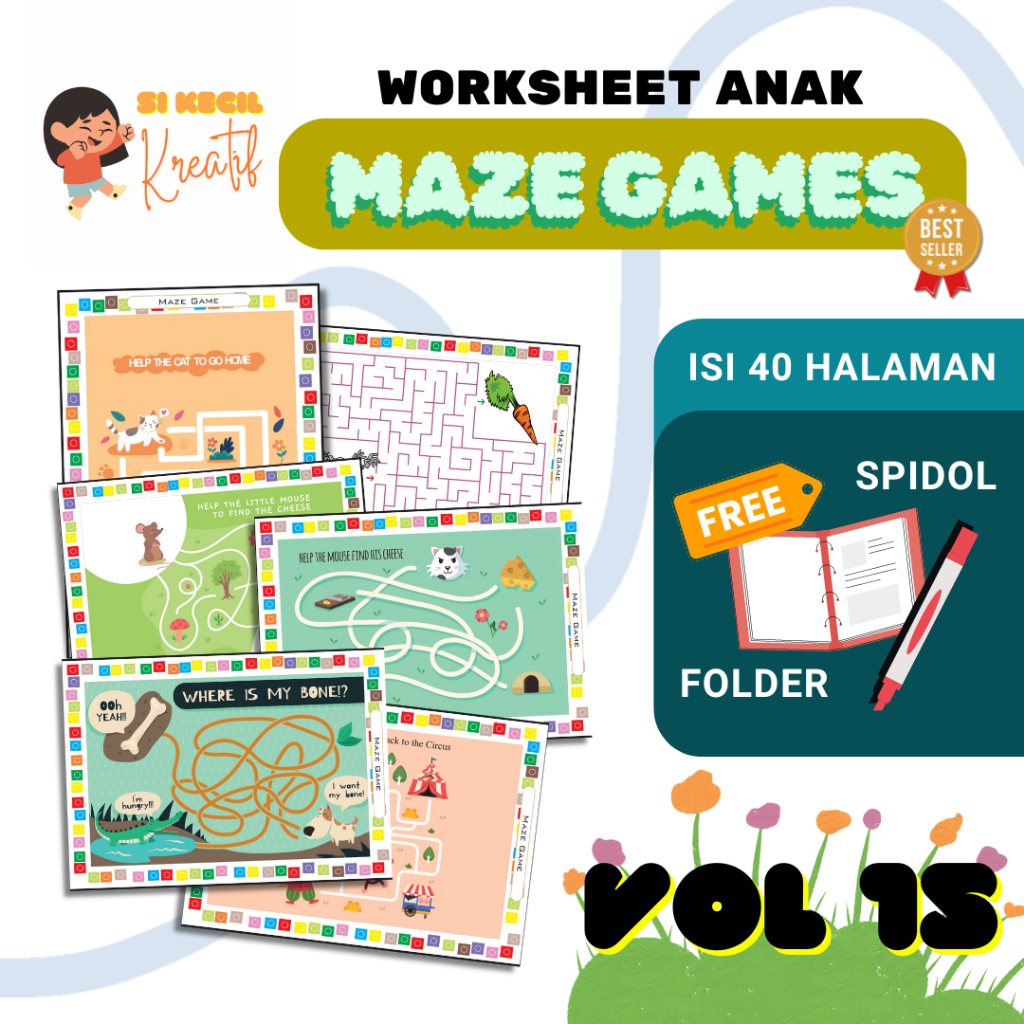 Jual Volume 15 - Maze Game - WORKSHEET BUKU BELAJAR AKTIFITAS DAN ...