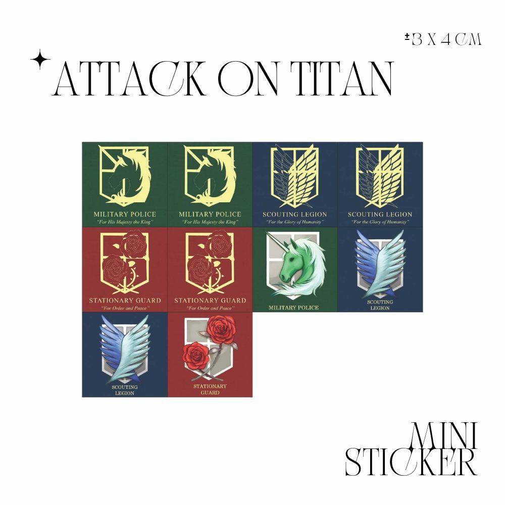 Jual MINI STIKER ATTACK ON TITAN (ISI : 10 PCS) STICKER CHROMO ...