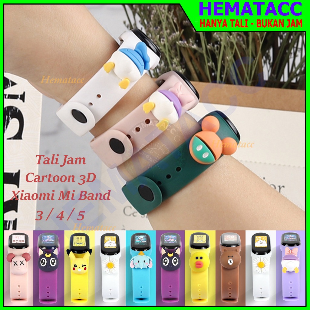 Jual Strap Mi Band 7 6 5 4 3 Kartun Boneka Lucu Tali Jam Xiaomi Smart Band 3 4 5 6 7 Hematacc ...