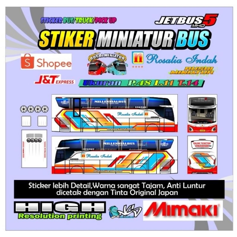 Jual stiker miniatur bus Rosalia Indah JB5 | Shopee Indonesia