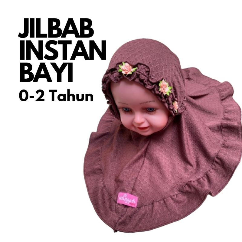 Jual JILBAB INSTAN BAYI 0-2 Tahun Model Bando Bunga Mawar Cantik ...