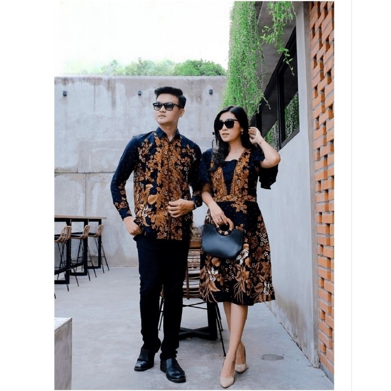 Jual COUPLE DRESS BATIK PREMIUM DRESS PESTA KONDANGAN DRESS BATIK MEWAH ...
