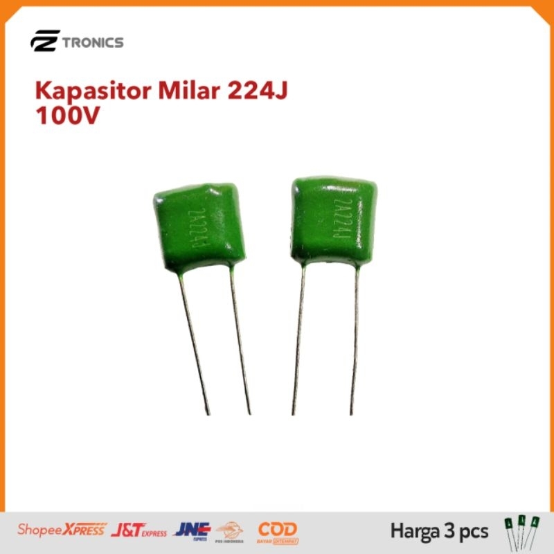 Jual Kapasitor milar 224/ 220nf 100V (3pcs) | Shopee Indonesia