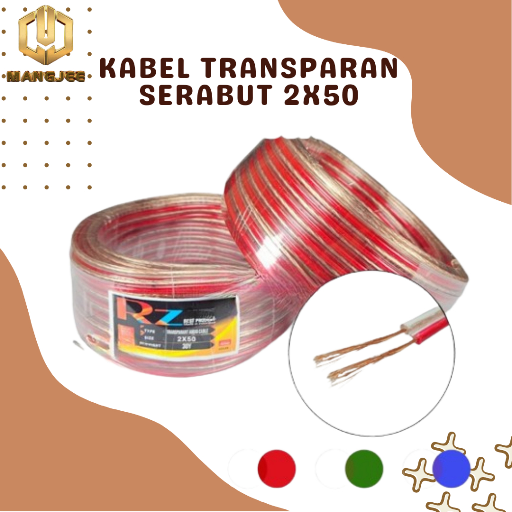 Jual KABEL TRANSPARAN 2x50 KABEL MONSTER KABEL SERABUT KABEL LISTRIK ...
