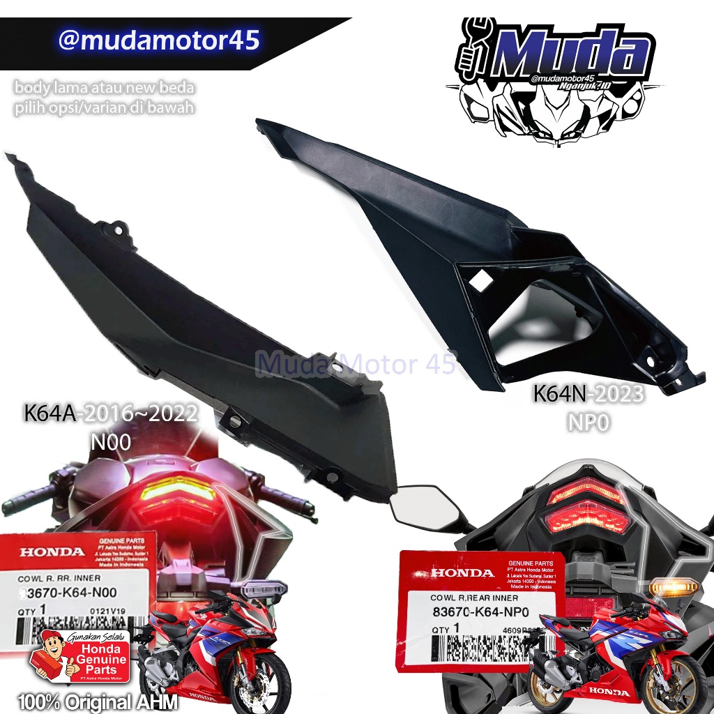 Jual INNER BODY BELAKANG KANAN CBR250RR 2017 K64A 2023 K64N 83670-K64 ...