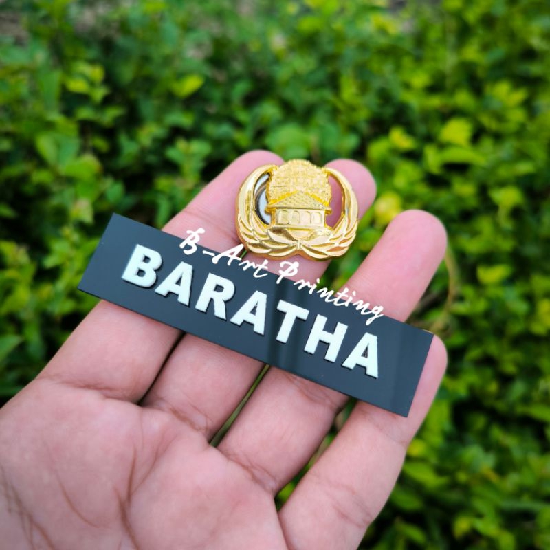 Jual PAKET 3D NAME TAG + KORPRI BLACK GLOSSY PAPAN NAMA NAMA DADA NAME ...