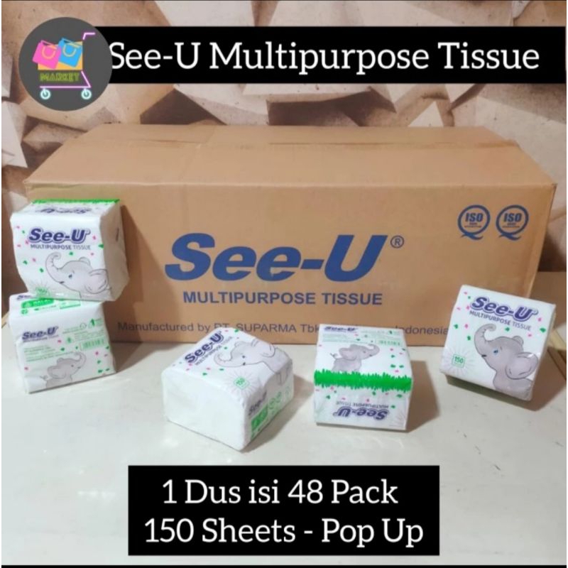Jual [ 1 dus = 48 Pcs ] Tissue See U Pop Up Gajah TERMURAH | TISU ...