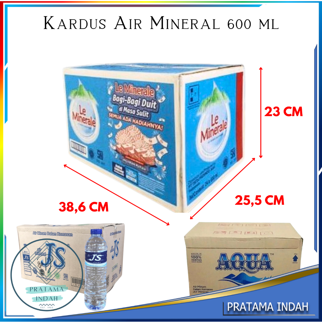 Jual KARDUS KOSONG AIR MINERAL BOTOL UKURAN 600 ML - KARDUS AQUA BOTOL ...