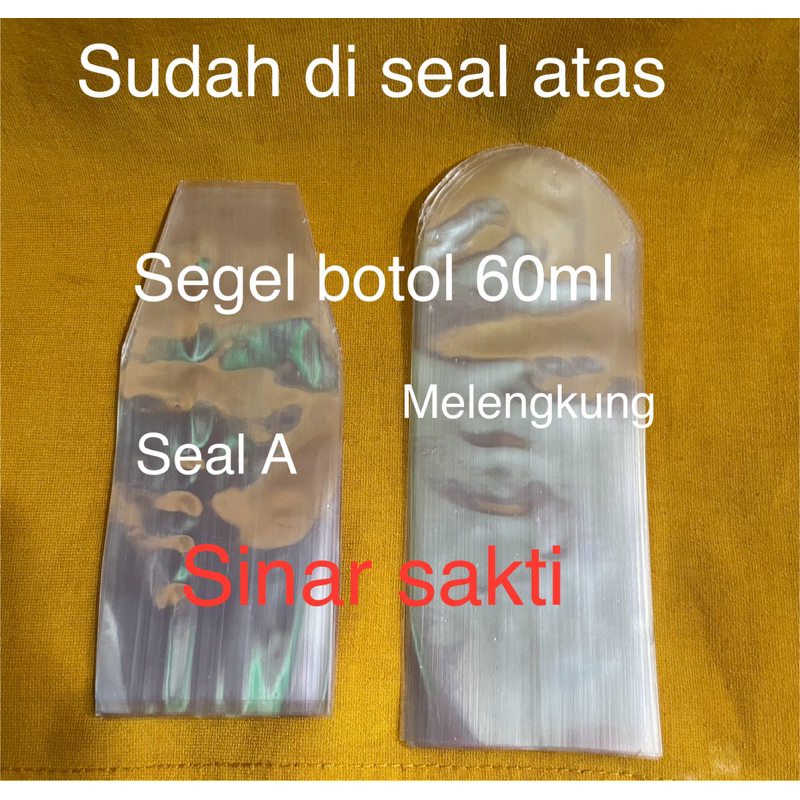 Jual plastik segel botol 60ml seal A dan seal melengkung plastik shrink ...