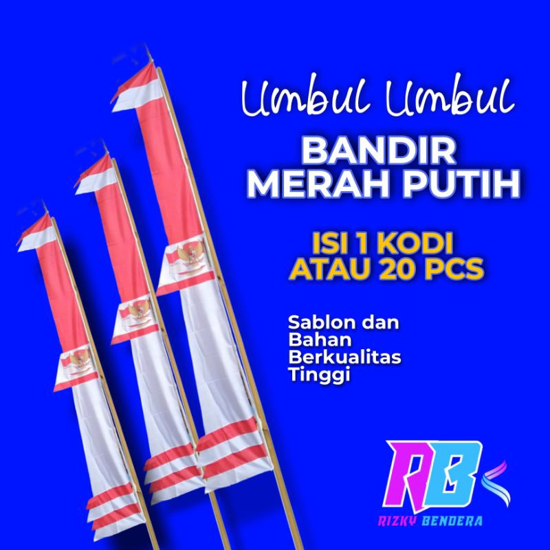 Jual Bendera Umbul Umbul Bandir isi 1Kodi/20pcs Warna Merah Putih | Shopee Indonesia