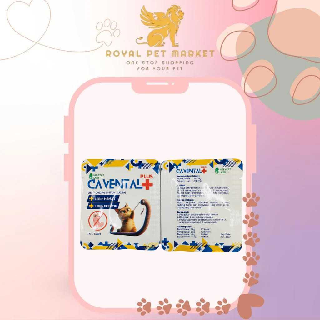 Jual RPM Cavental Plus Obat Cacing Kucing isi 3 Tablet | Shopee Indonesia