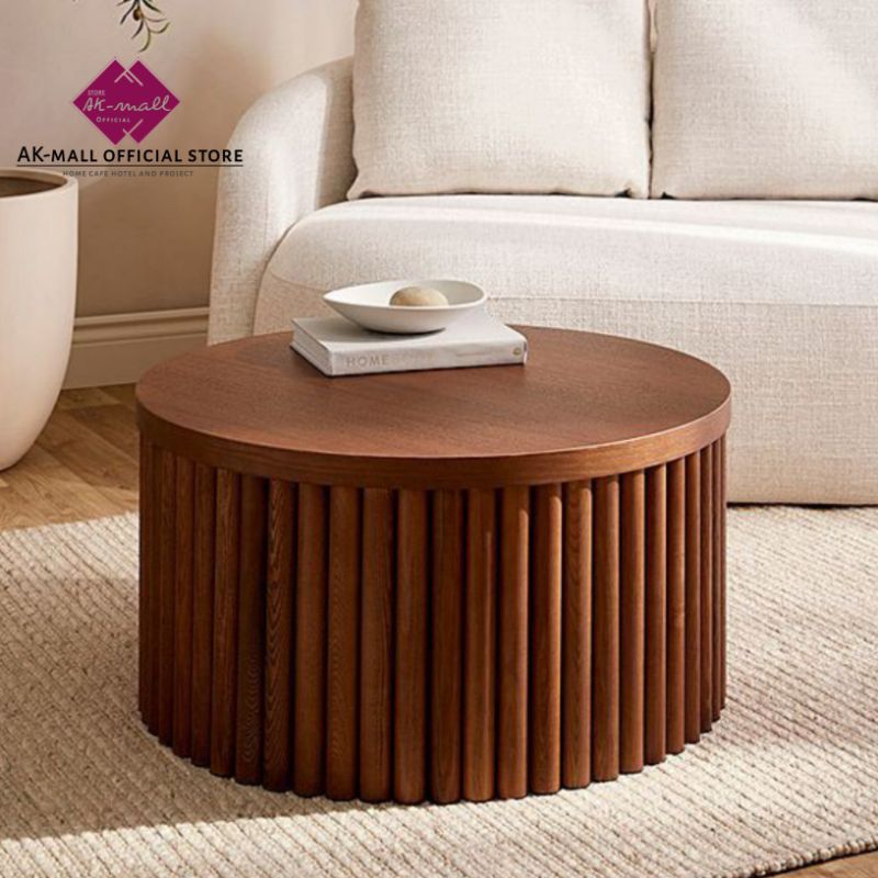 Jual Meja tamu minimalis Meja kopi coffee table bundar bulat kayu jati ...