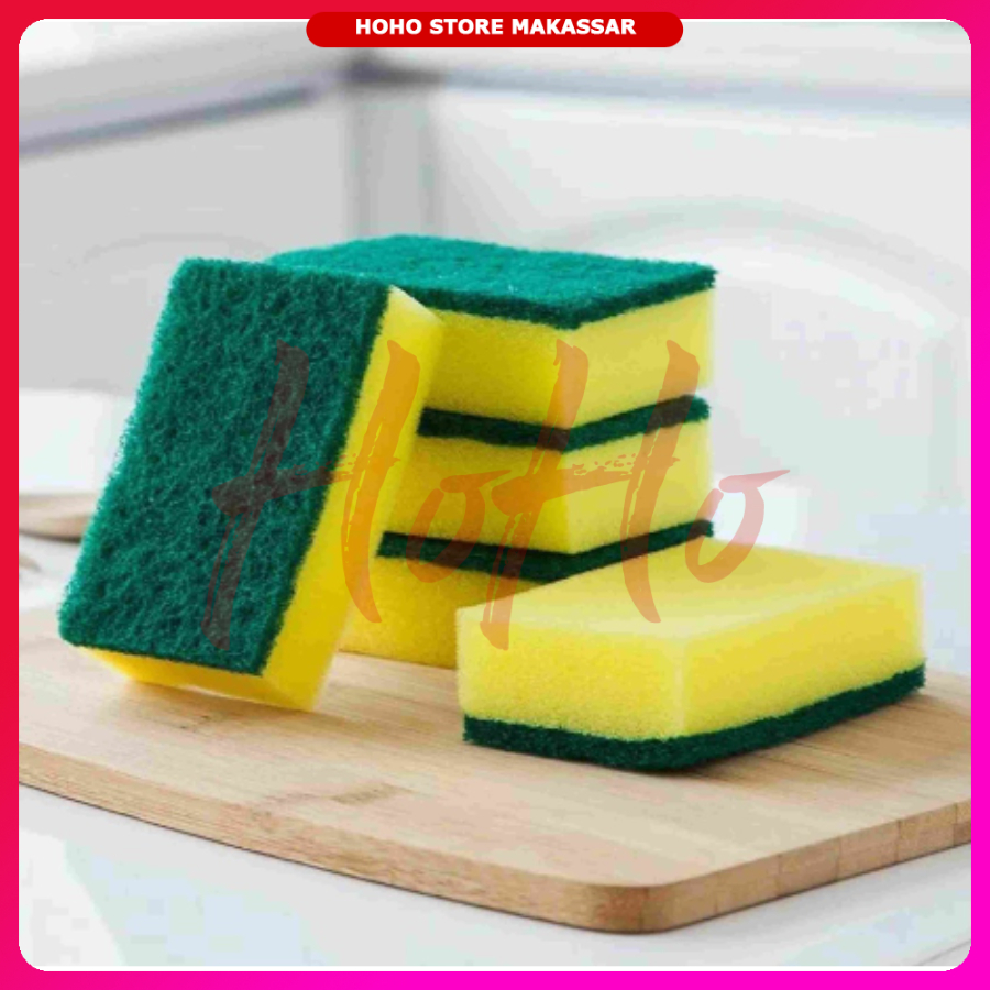 Jual Spons Cuci Piring Sabut Hijau Spon Kotak 2 Sisi Kuning Hijau ...