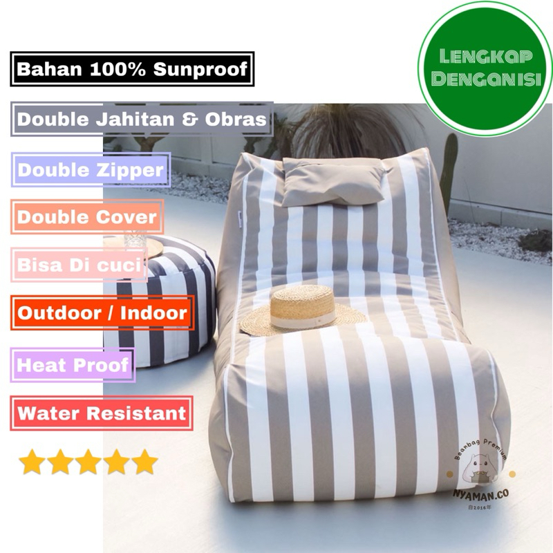 Jual NYaman.co - Luxury Bean bag Plus isi Classic Water resistant dan Heat Proof 100% SUNPROOF ...