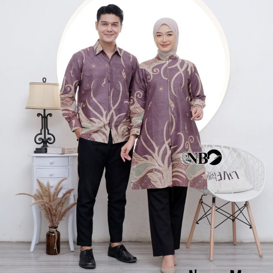 Jual Baju Batik Couple Pasangan Tunik Terbaru Kemeja Lengan Panjang M L ...