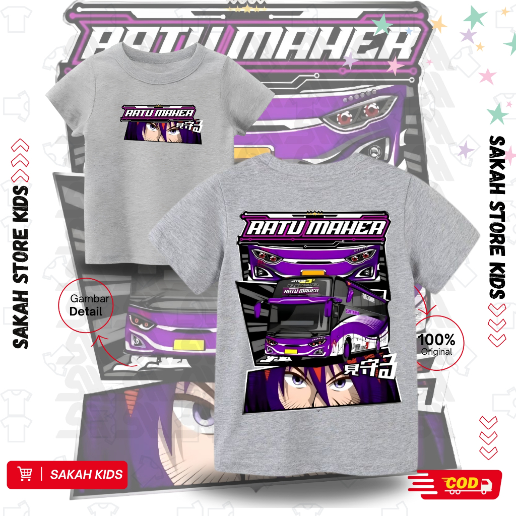 Jual Kaos Anak Custom Nama Combed 30s RATU MAHER BUS PARIWISATA Untuk Harian dan Hadiah Anak ...