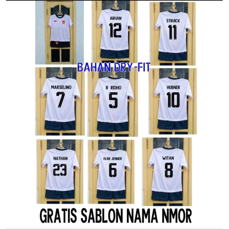 Jual baju bola jersey timnas indonesia putih/setelan baju bola anak timnas | Shopee Indonesia