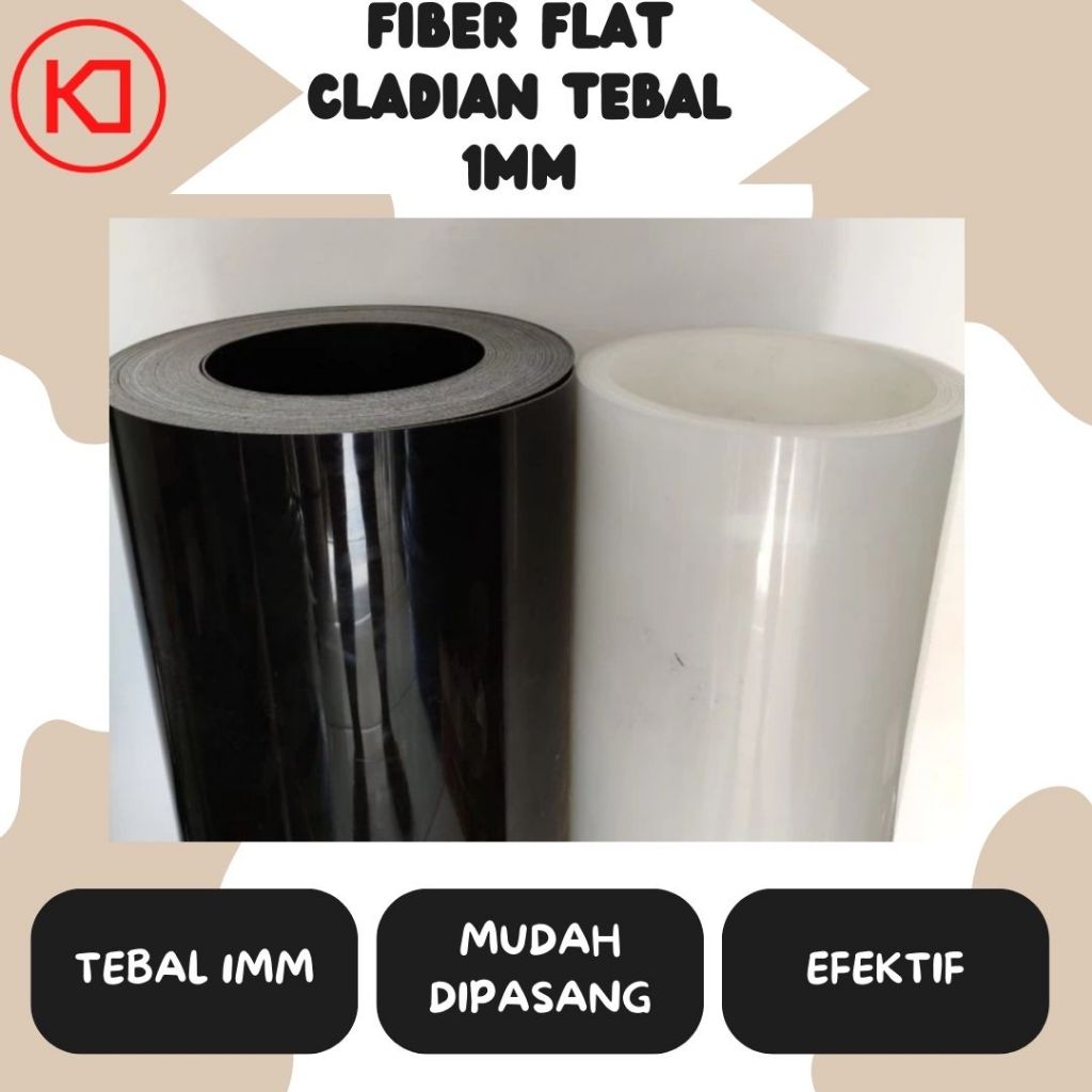 Jual Flat Fiber Penutup Gerbang Pagar Polos tebal 1 mm per Meter ...