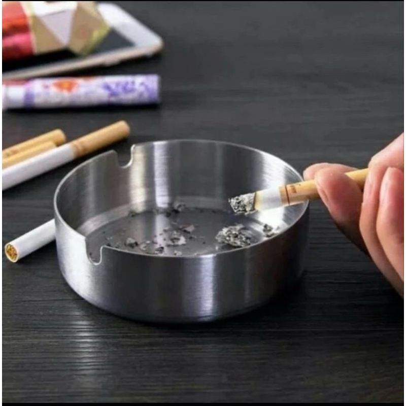 Jual Asbak Stainless Stell TEBAL Modern Caffe Style ukuran 8 10 12 CM ...