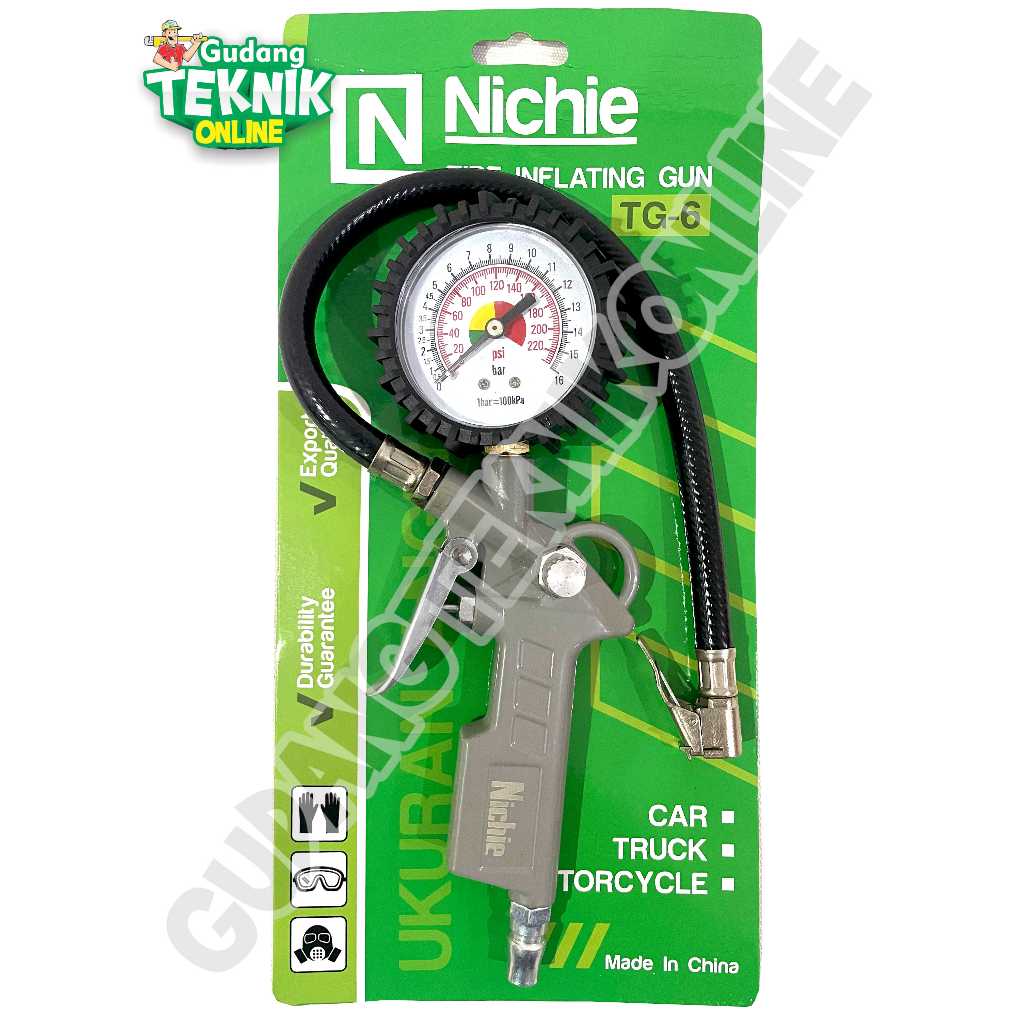 Jual Alat Pengisi Angin Ukur Tekanan Ban TG6 NICHIE 2 Fungsi / Tire ...