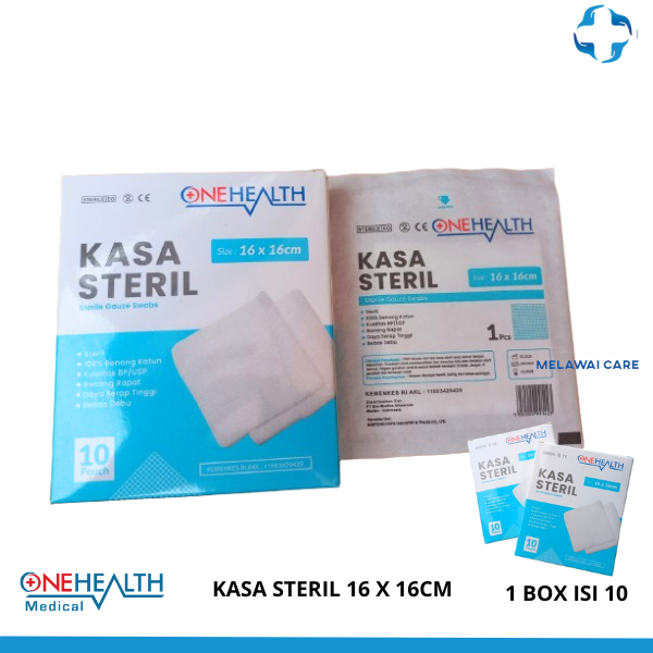 Jual Kasa Steril Onehealth 16cm X 16cm Kassa Sterile Penutup Luka 1 Box ...
