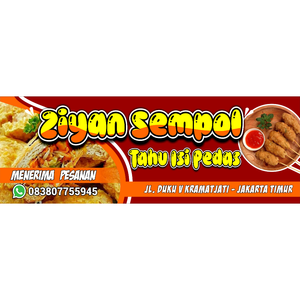 Jual spanduk sempol ayam ukuran 140x50 cm | Shopee Indonesia