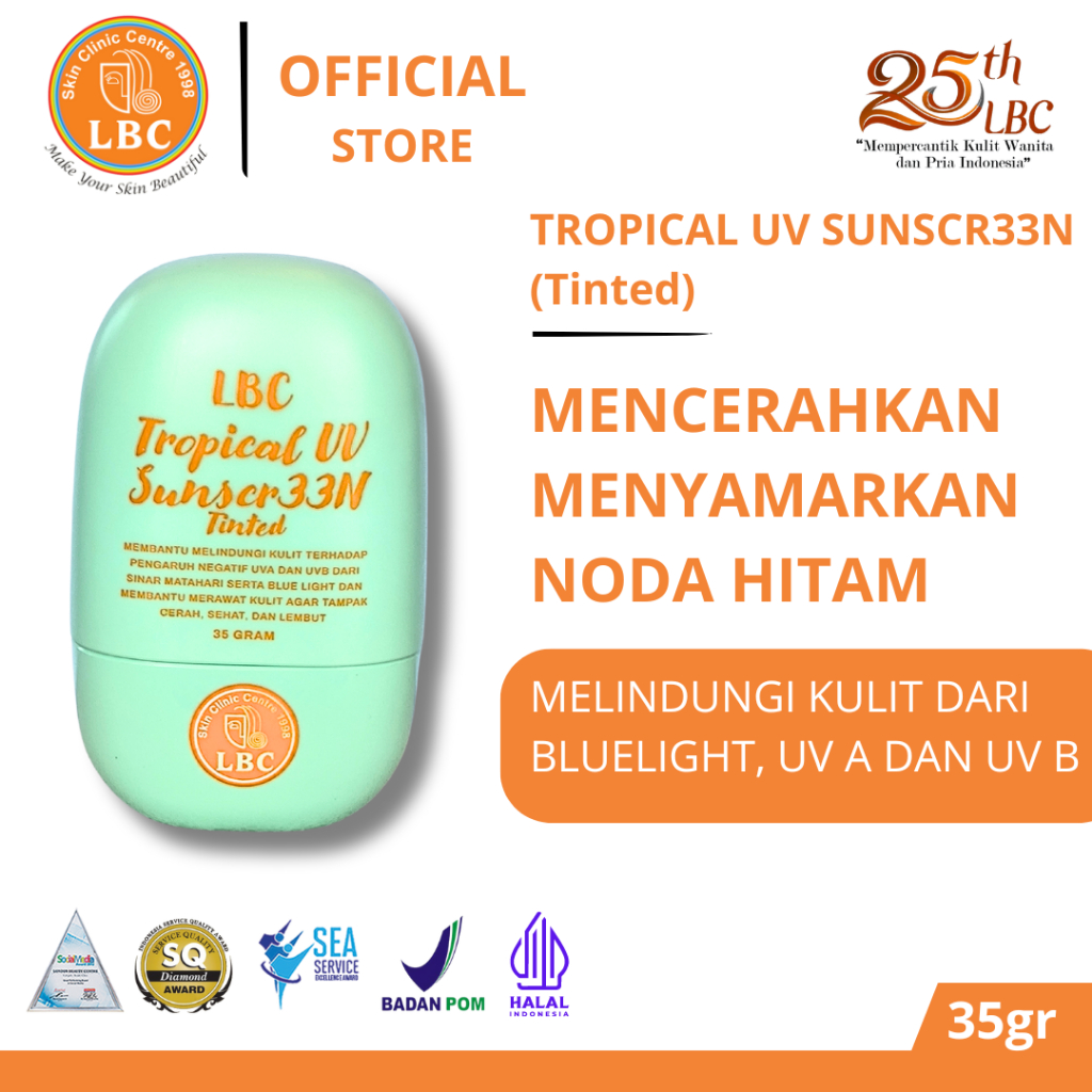 Jual LBC-Tropical UV Sunscreen Tinted 35gr | Sunscreen Mencerahkan ...
