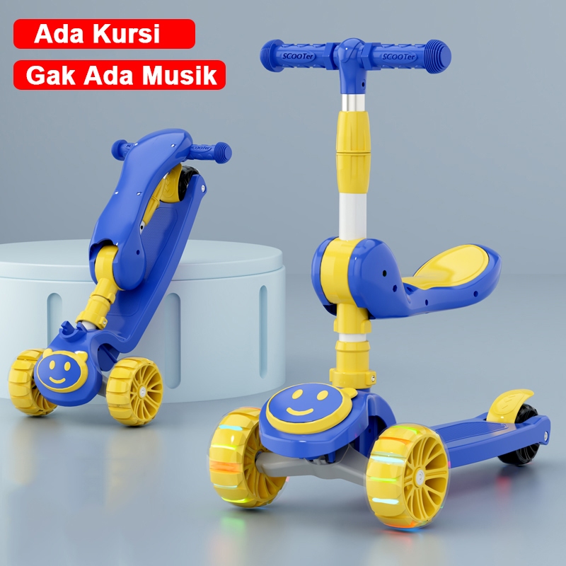 Jual Skuter Anak Roda 3 Mainan Scooter Otoped Bisa Lipat dengan Lampu ...