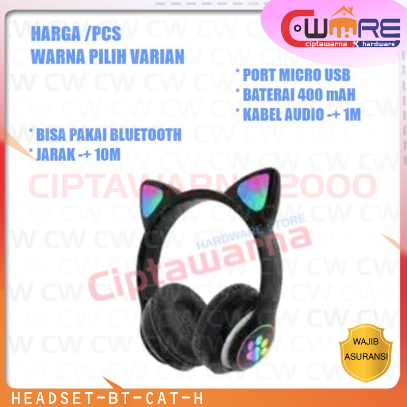 Jual Headset Wireless Cat Ear Led Headphone STN-28 Bluetooth Boom Bass - DBS Cw | Shopee Indonesia