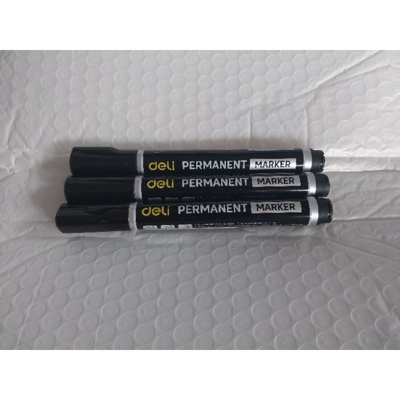 Jual Deli spidol permanent marker warna biru , merah , hitam | Shopee ...
