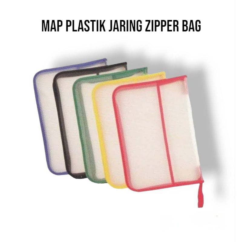 Jual Map plastik jaring jala resleting zipper bag F4 folio ( 1 pcs ...