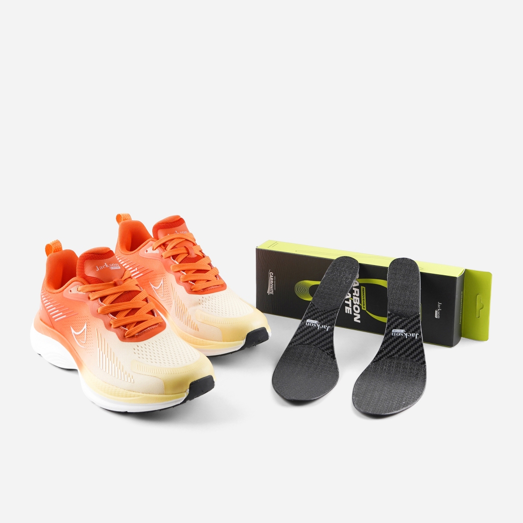 Jual Jackson Active Sepatu Lari Nimbus Orange + Carbon Plate | Shopee ...