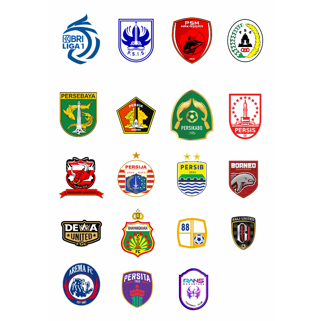 Jual STIKER TEMA CLUB SEPAK BOLA | LOGO CLUB SEPAK BOLA LIGA INDONESIA ...