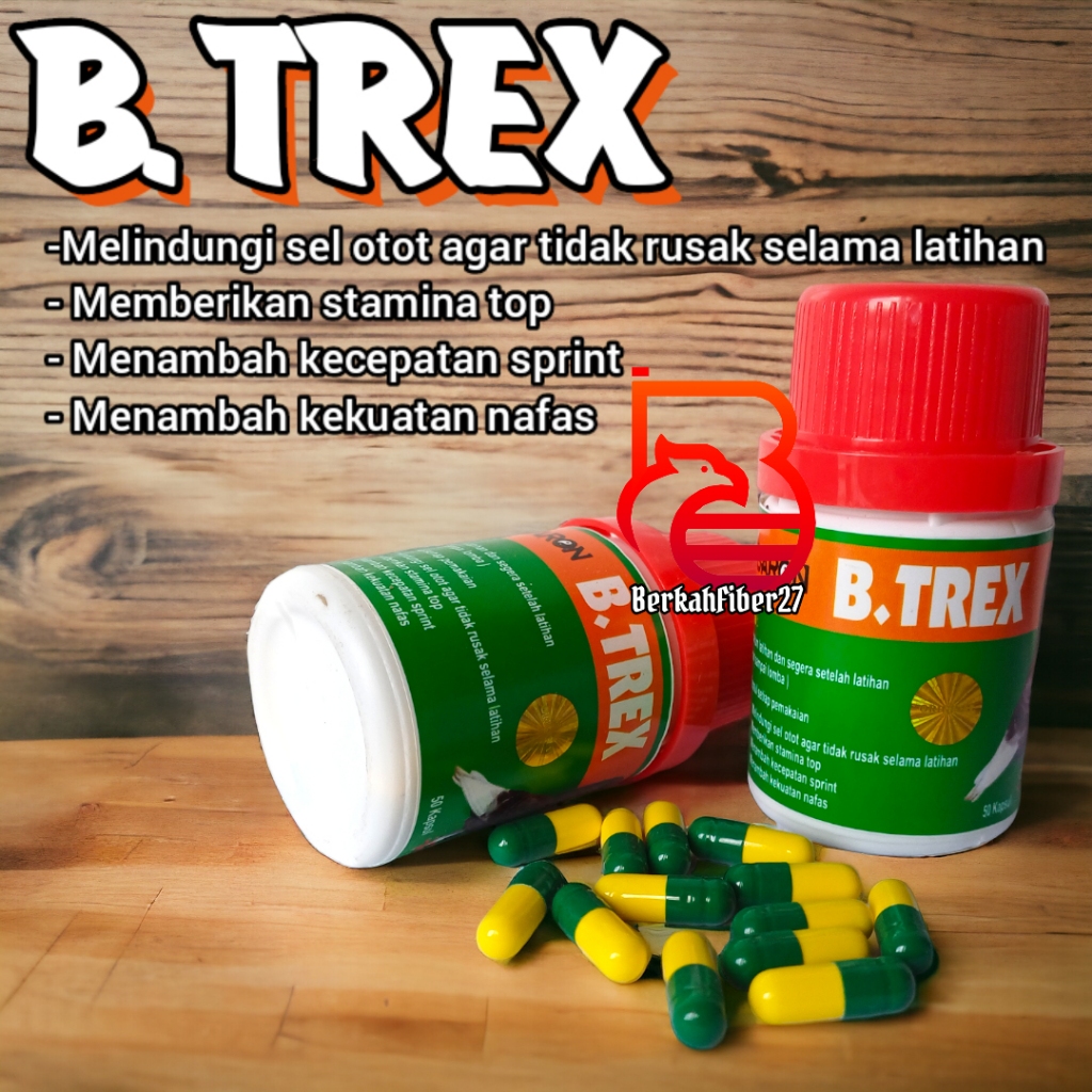 Jual B.trex baron btrex mendongkrak stamina burung merpati 50capsul ...