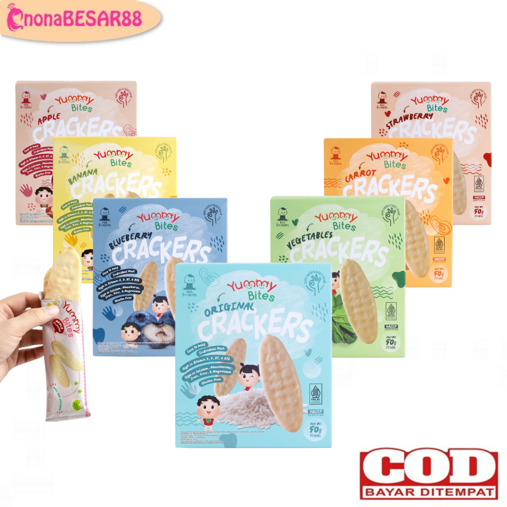 Jual Yummy Bites Rice Crackers 50gr / Snack Bayi / Kerupuk Bayi ...