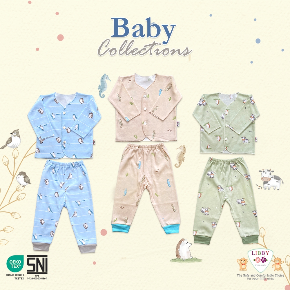 Jual LIBBY Setelan Piyama Baju Panjang Kancing Neci Newborn Laki Laki ...