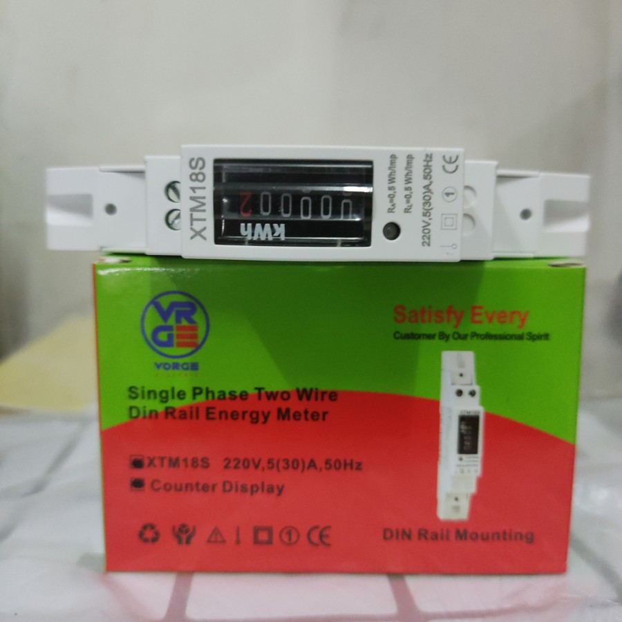 Jual kwh energy meter analog XTM18S 5(30)a VORGE 1phase 1 phase 5a-30a ...