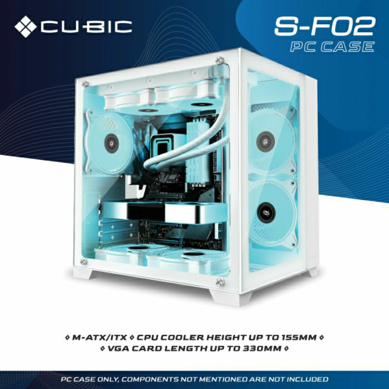 Jual CUBIC S-F01 I S-F02 - Tempered Glass m-ATX Gaming Case - S-F01 ...