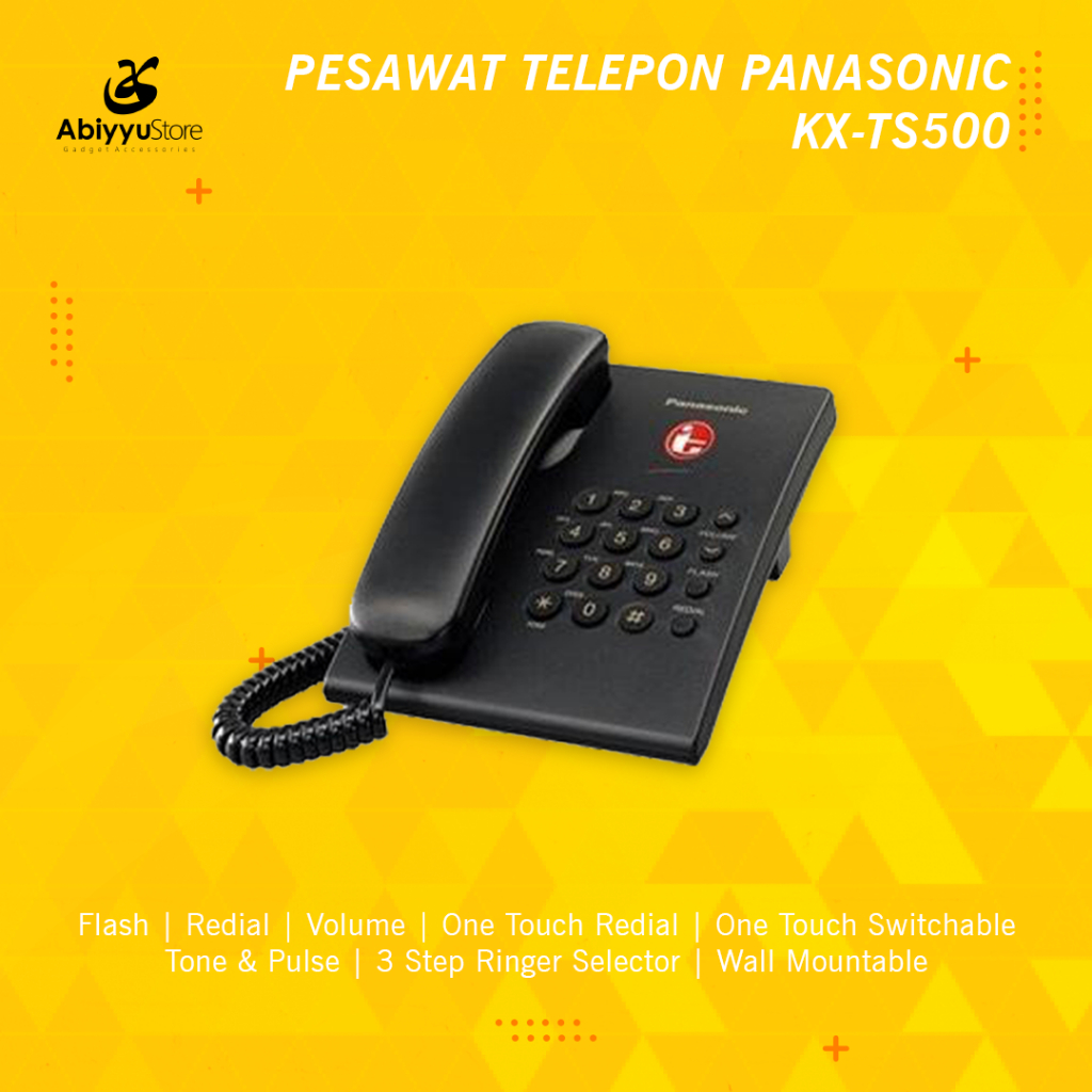 Jual Telepon Panasonic KX-TS500 Telephone Rumah Kantor Indihome - Black | Shopee Indonesia