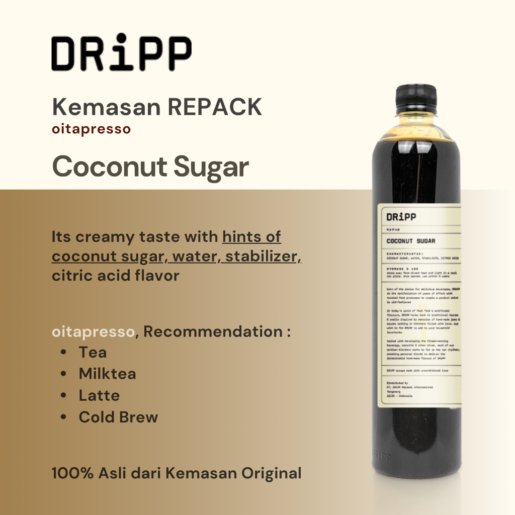 Jual REPACK - Dripp Coconut Sugar Syrup [100] g | Shopee Indonesia