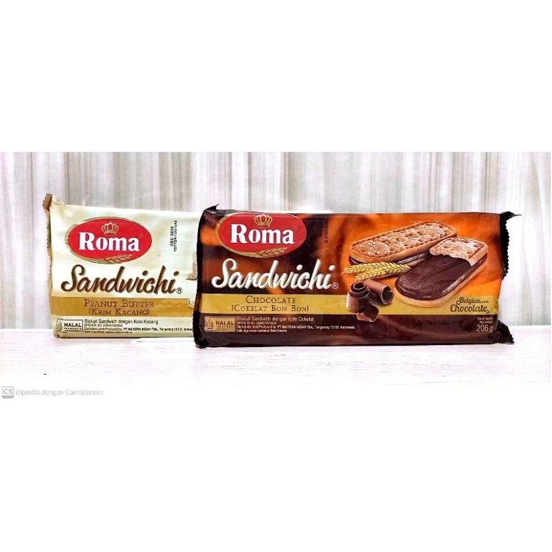 Jual ROMA Sandwichi Cokelat | Kacang 206g | Shopee Indonesia