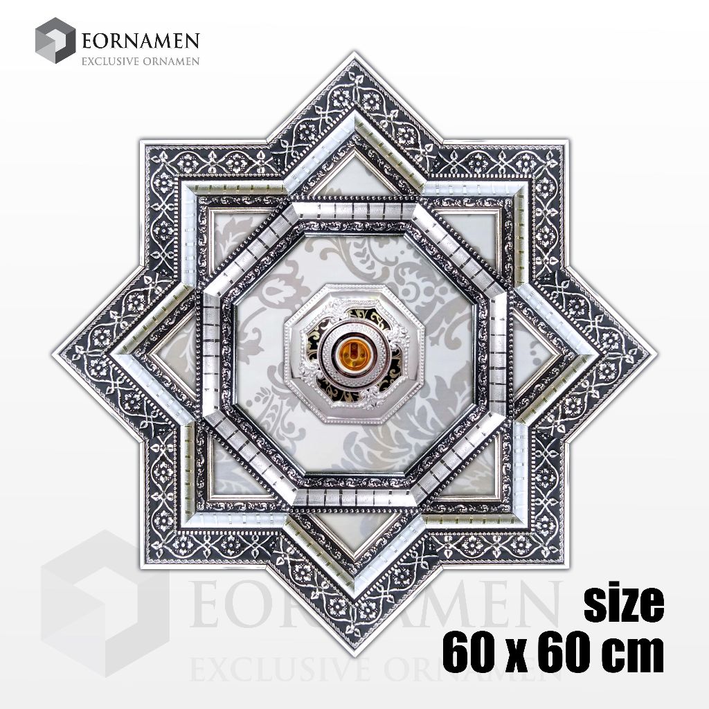 Jual Ornamen lampu plafon pvc / fitting lampu hias plafon ukuran 60 x ...