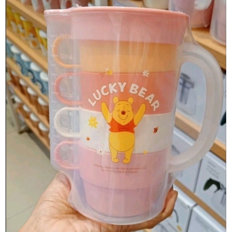 Jual Official BALI MINISO Botol Minum / Teko Set 4 Gelas Winnie The ...