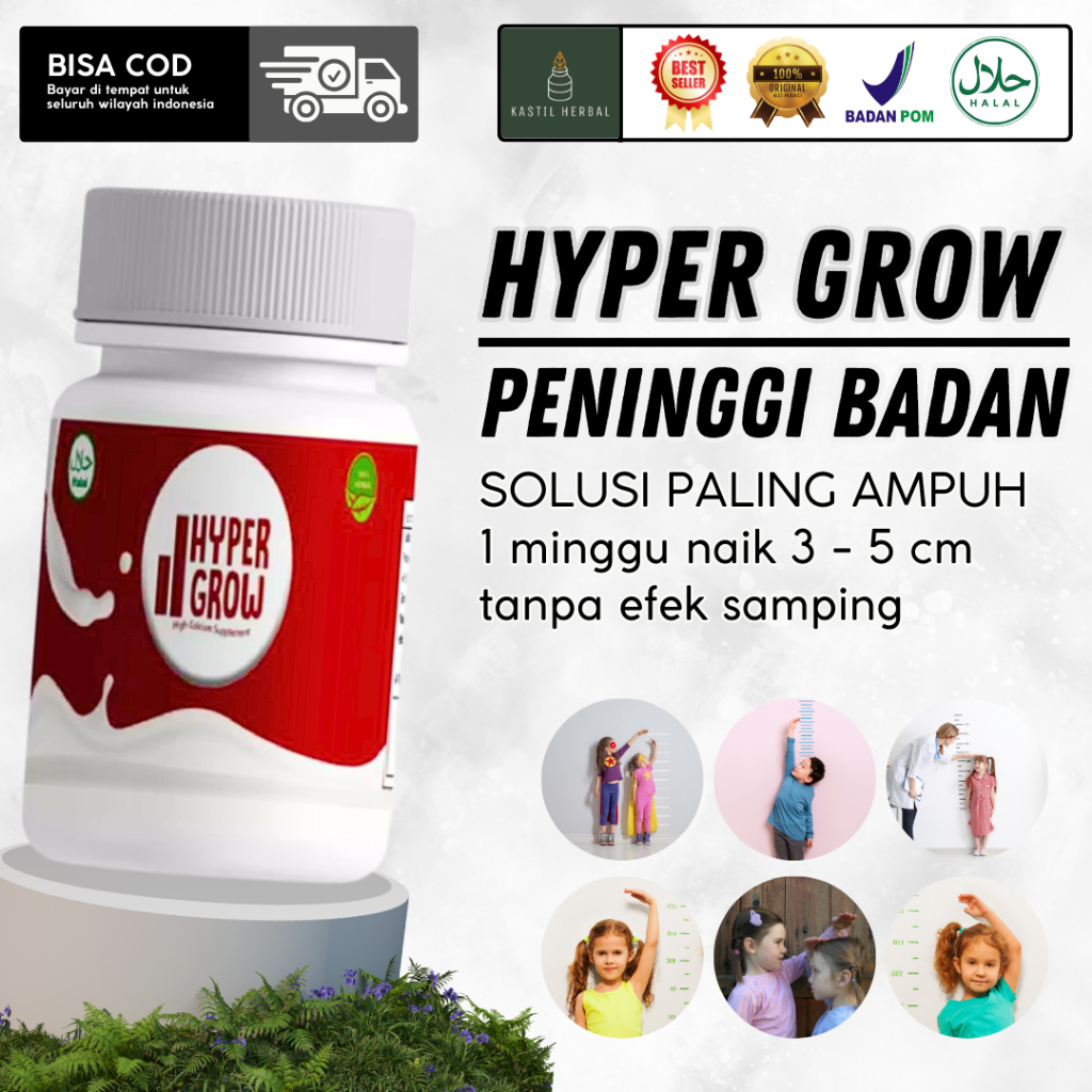 Jual HYPER GROW - SUSU Kapsul Peninggi Herbal/Bantu Naik 5-15 Cm ...