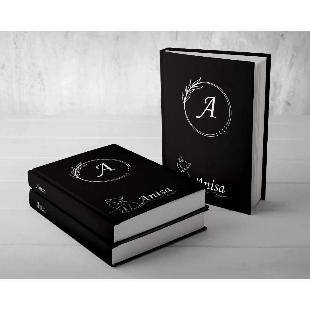 Jual notesbook, buku catatan, hard cover desain kucing ( costom nama ...