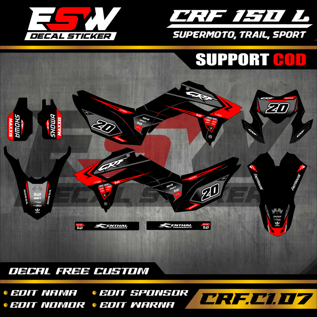 Jual DECAL CRF 150 L, DECAL CUSTOM CRF 150 FULL BODY, STICKER CRF 150 ...