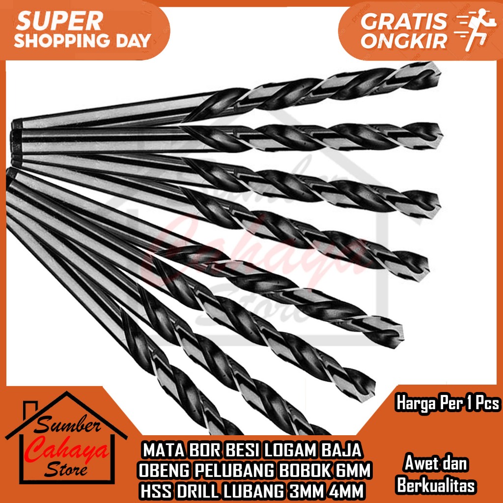 Jual MATA BOR BESI HSS 3 3.5 4 5 6 8 10 MM BAJA ALUMUNIUM PEMBUAT ...