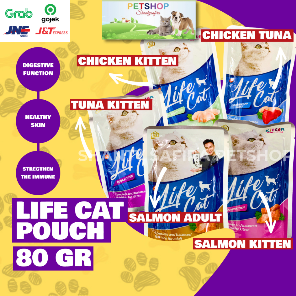 Jual MAKANAN KUCING LIFE CAT KITTEN POUCH 85 GR DUS ISI 24 PCS LIFECAT ...