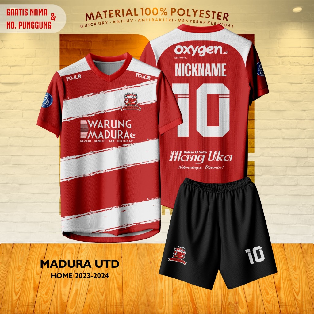 Jual Jersey/Baju Bola MADURA HOME 23/24 SUPORTER Gratis Name Set & No ...