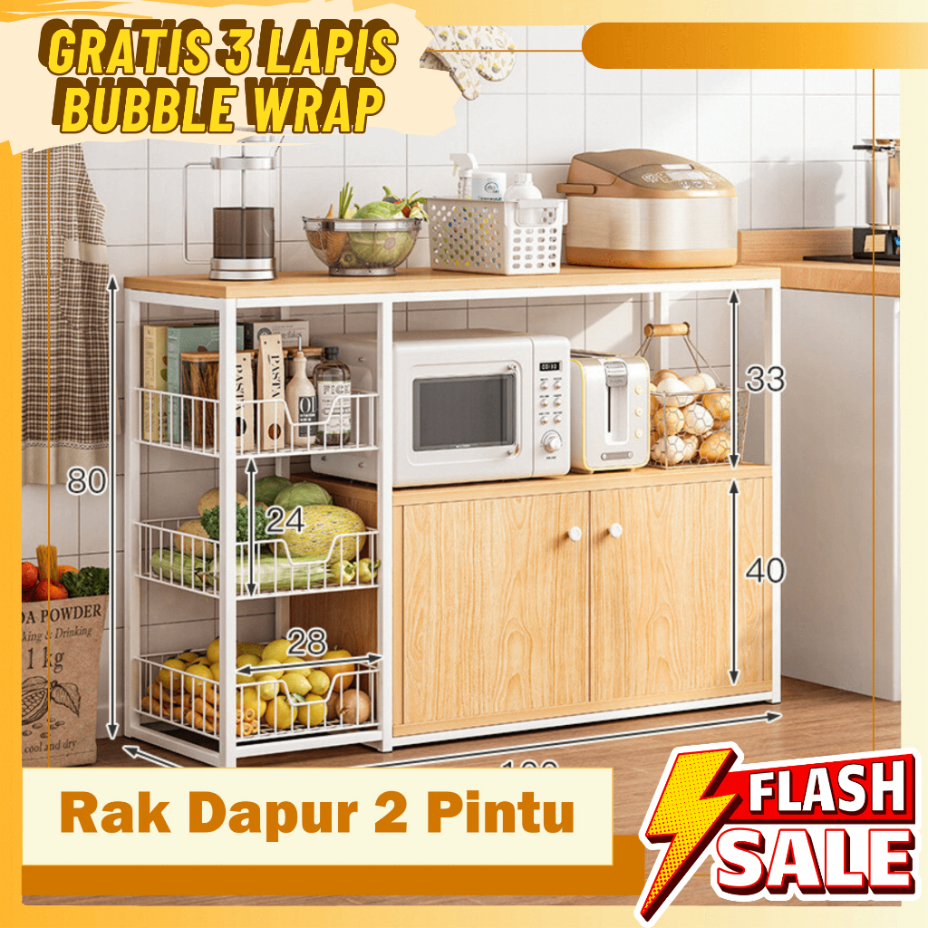 Jual LLB Rak Dapur Set 100x30x80cm Rak Dapur Susun Serbaguna Minimalis ...